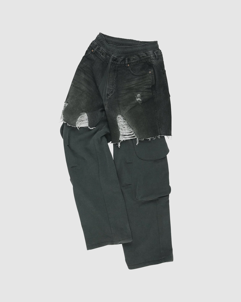 Rugged Denim-inset Sweatpants – Chinatown Country Club
